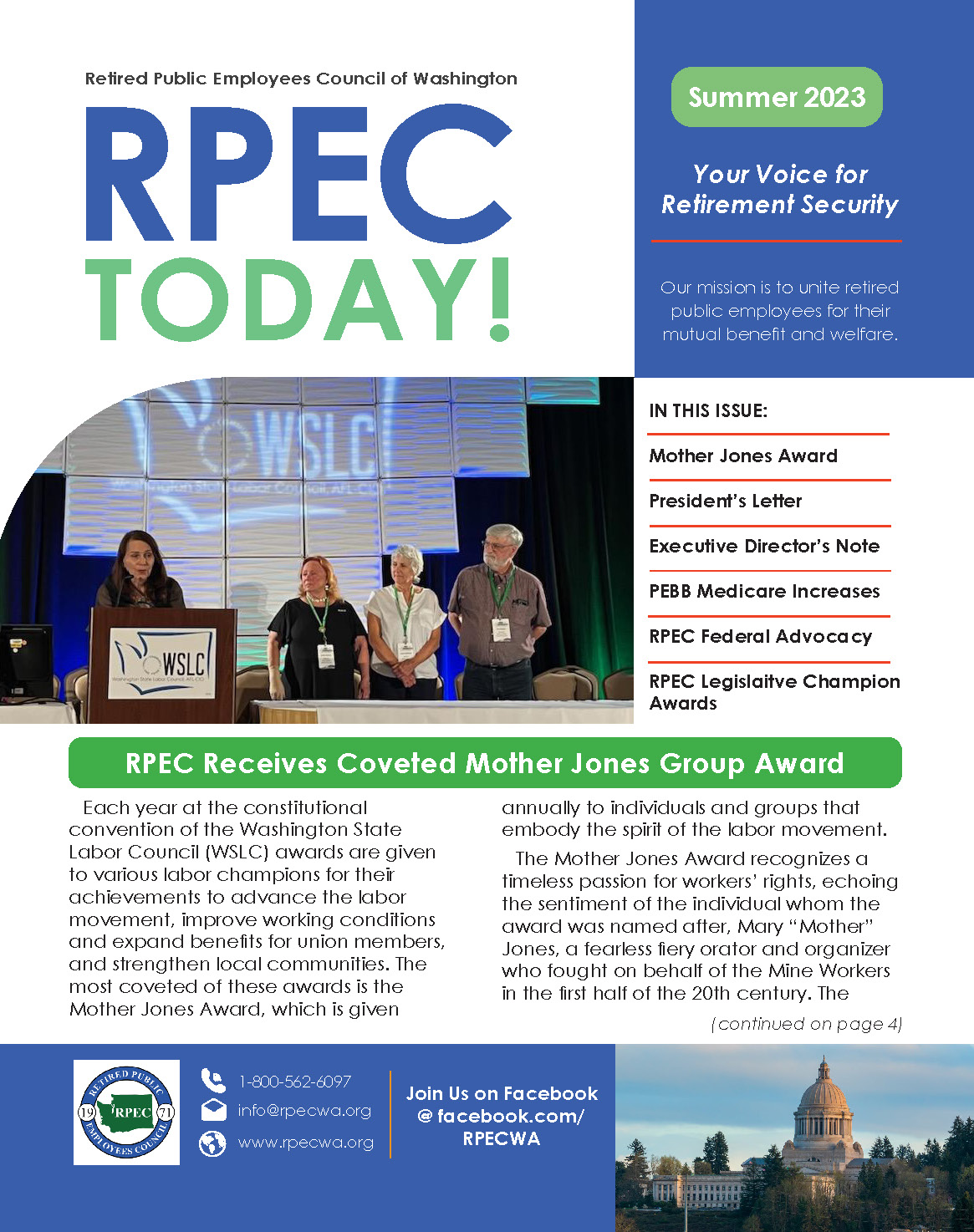 The Summer 2023 newsletter is available! - Retired Public Employees Council of WA